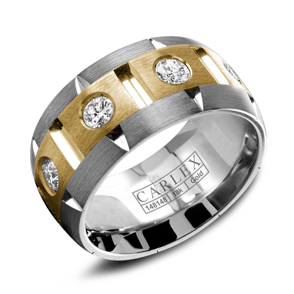 Carlex Mens Two-Tone Designer Ring